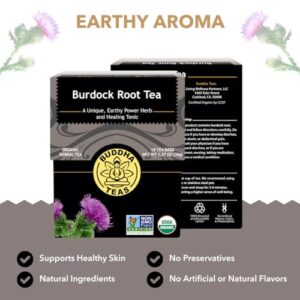 Buddha Teas - Burdock Root - Organic Herbal Tea - For Health & Wellbeing - With Antioxidants, Minerals & Vitamin C - Caffeine Free - 100% Kosher & Non-GMO - 18 Tea Bags (Pack of 1)