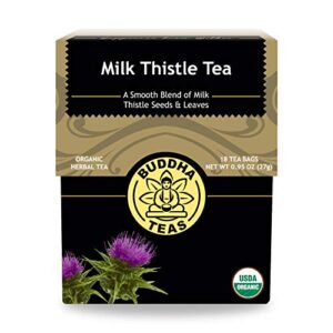 buddha teas organic milk thistle tea - ou kosher, usda organic, ccof organic, 18 bleach-free tea bags