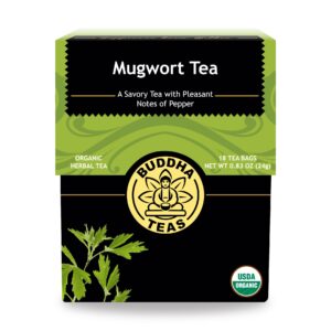 buddha teas organic mugwort tea - ou kosher, usda organic, ccof organic, 18 bleach-free tea bag