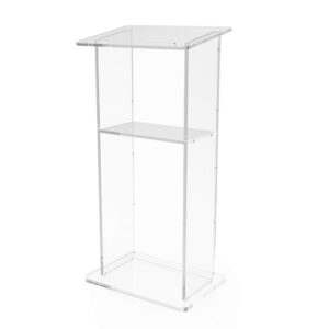 FixtureDisplays® Clear Acrylic Lucite Podium Pulpit Lectern 45" Tall 1803-2