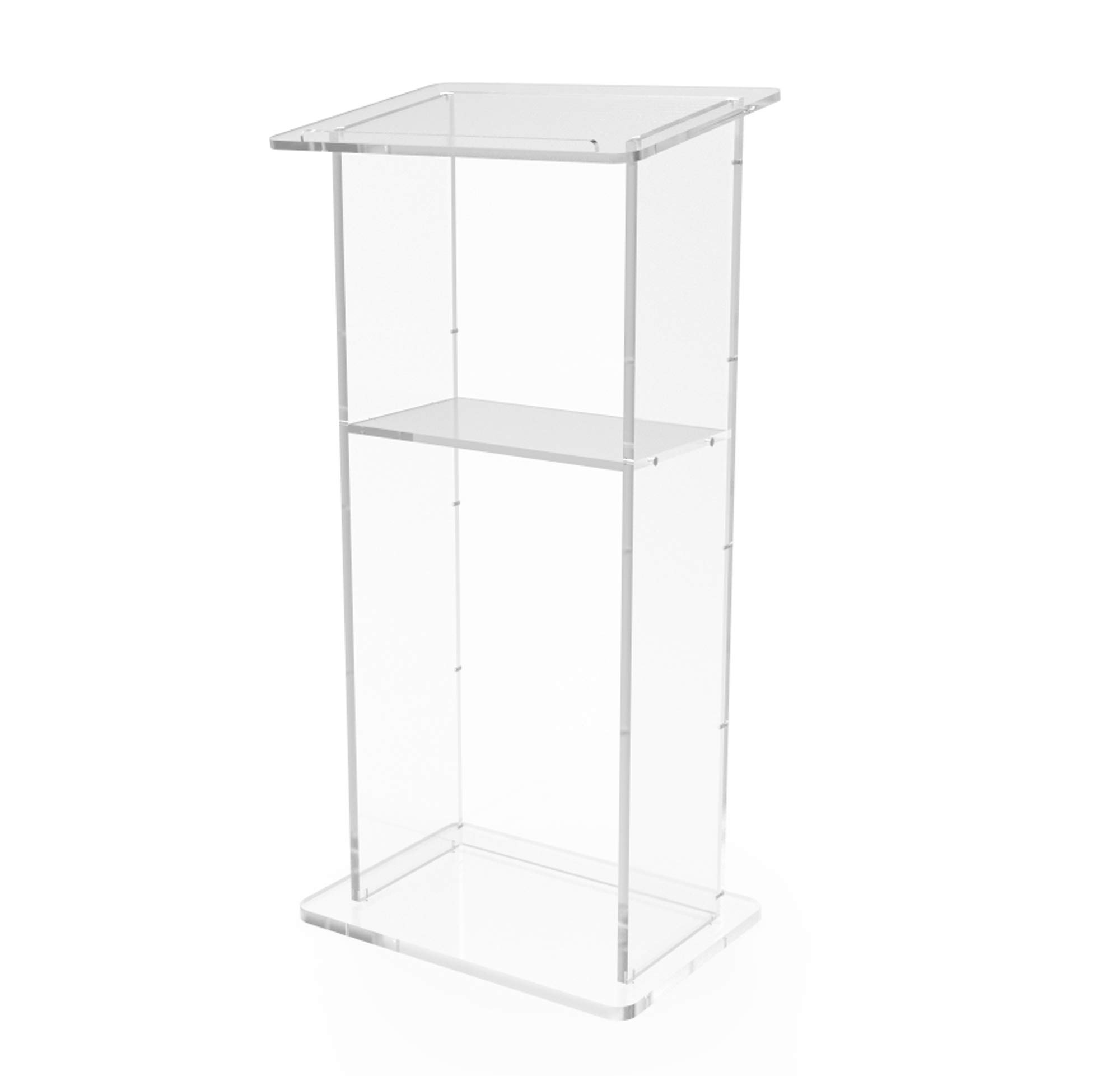 FixtureDisplays® Clear Acrylic Lucite Podium Pulpit Lectern 45" Tall 1803-2