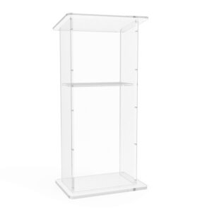 FixtureDisplays® Clear Acrylic Lucite Podium Pulpit Lectern 45" Tall 1803-2