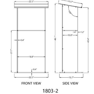 FixtureDisplays® Clear Acrylic Lucite Podium Pulpit Lectern 45" Tall 1803-2