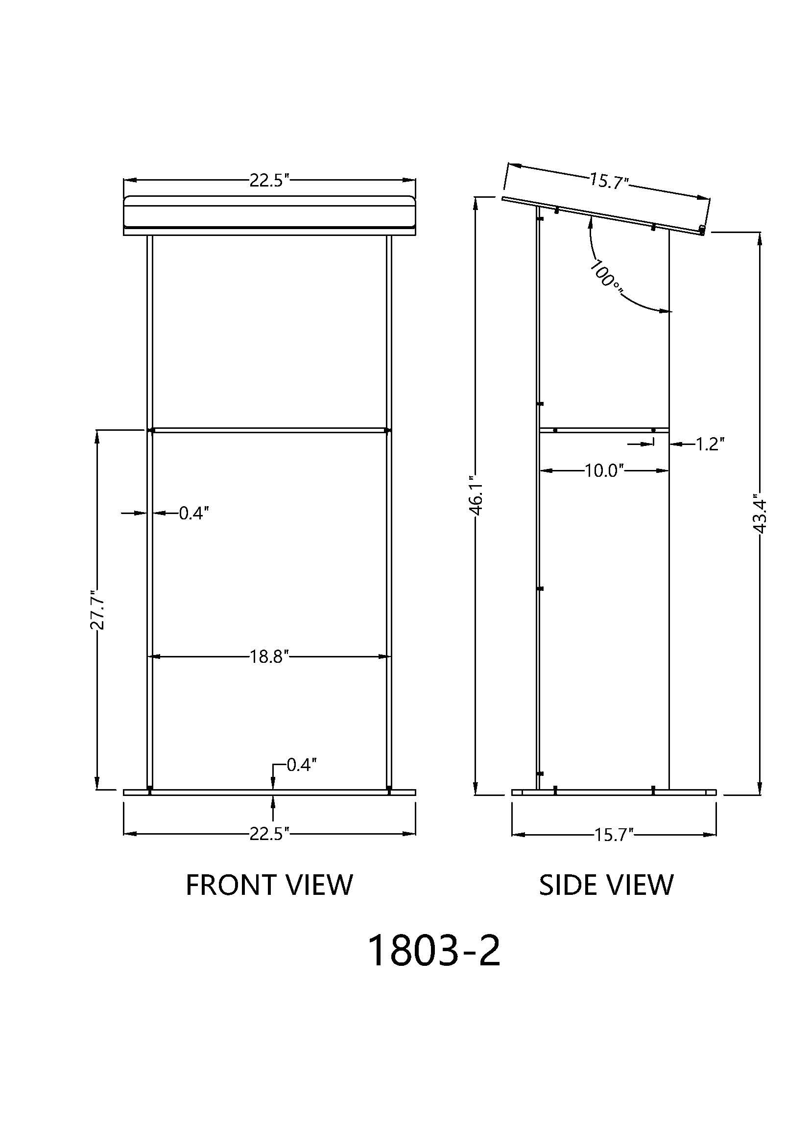 FixtureDisplays® Clear Acrylic Lucite Podium Pulpit Lectern 45" Tall 1803-2