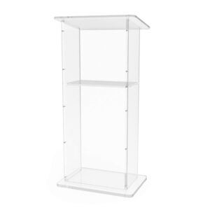 FixtureDisplays® Clear Acrylic Lucite Podium Pulpit Lectern 45" Tall 1803-2