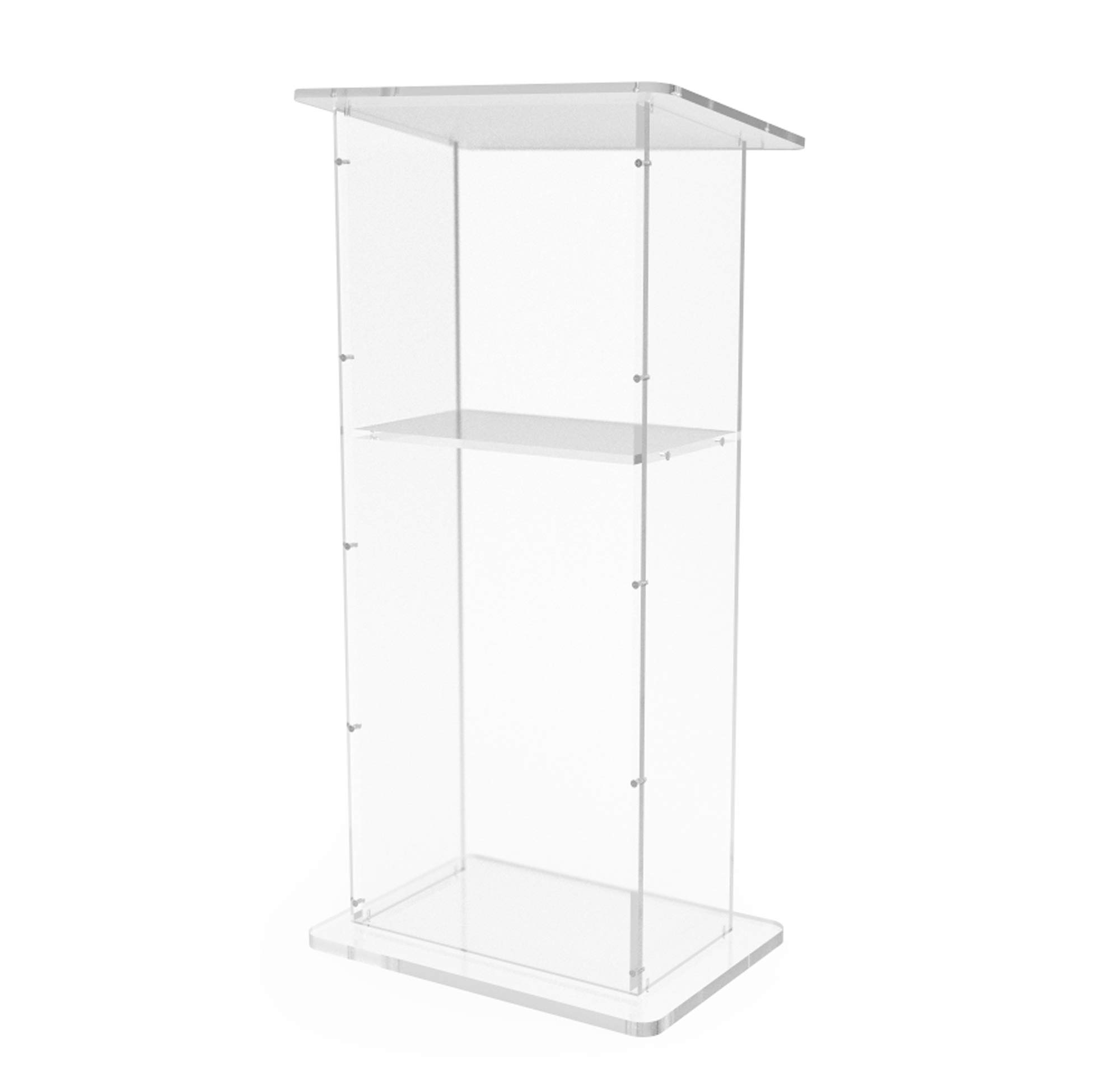 FixtureDisplays® Clear Acrylic Lucite Podium Pulpit Lectern 45" Tall 1803-2