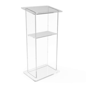 FixtureDisplays® Clear Acrylic Lucite Podium Pulpit Lectern 45" Tall 1803-2