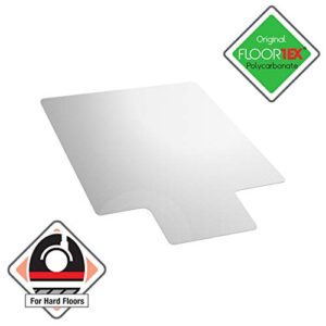 "Floortex Polycarbonate Chair Mat with Lip 48"" x 60"" for Hard Floors", clear (FR1215219LR)