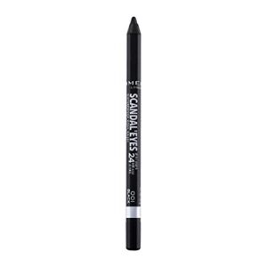 rimmel london scandaleyes waterproof gel pencil eyeliner, long-wearing, ultra-smooth, smudge-proof, 001, black, 0.04oz