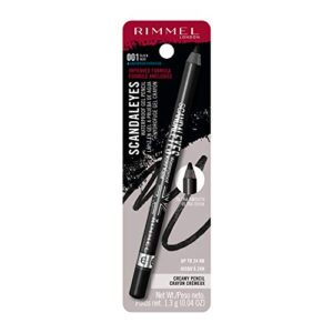 Rimmel London Scandaleyes Waterproof Gel Pencil Eyeliner, Long-Wearing, Ultra-Smooth, Smudge-Proof, 001, Black, 0.04oz