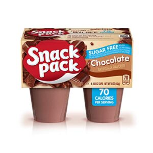 snack pack sugar-free chocolate pudding cups, 4 count, 12 pack