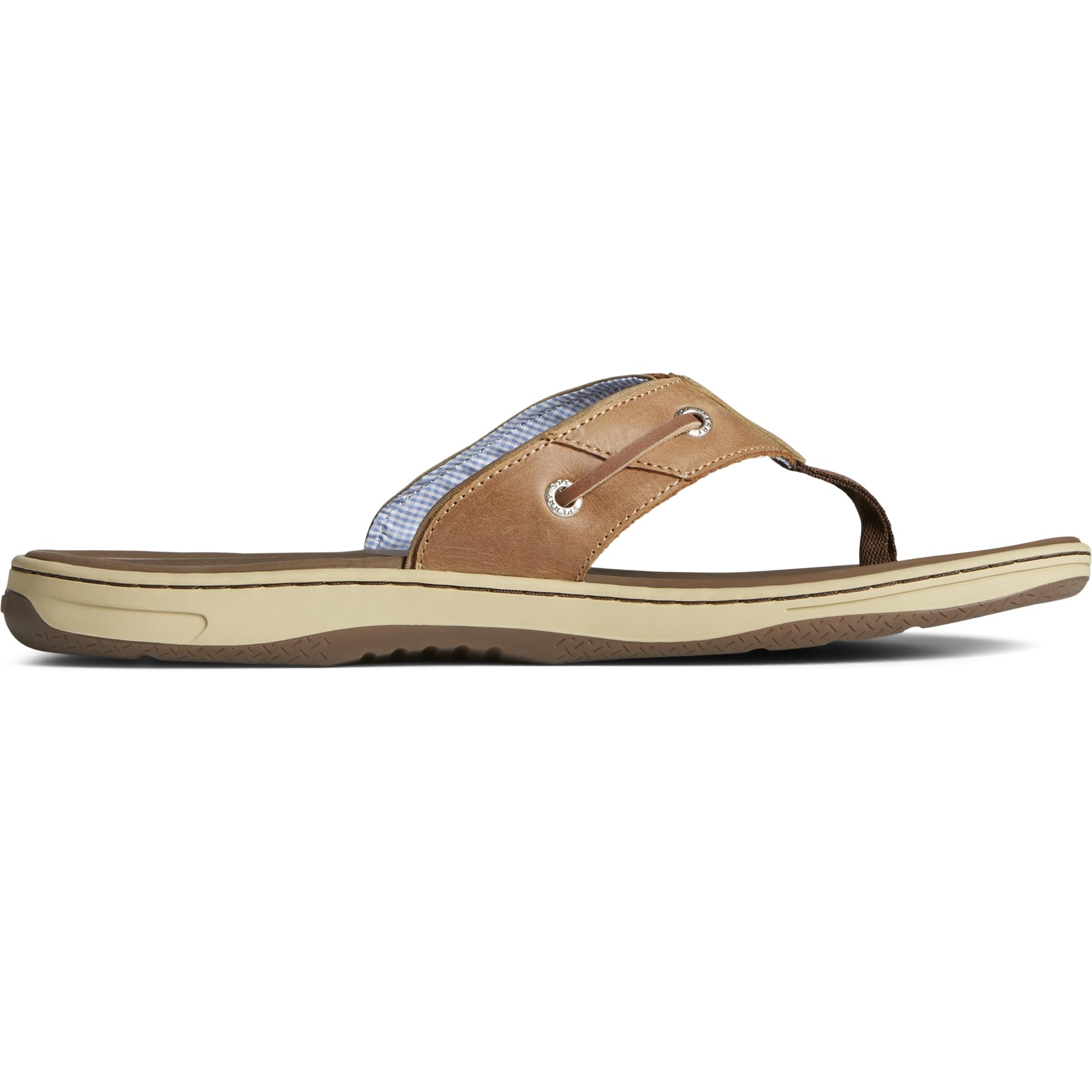 Sperry Mens Baitfish Thong Sandals, Dark Tan, 12