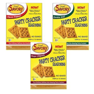 savory saltine seasoning, 1.4 ounce, sampler set, 3 flavors, 6 pack