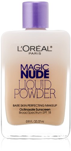 L'Oreal Paris Magic Nude Liquid Powder Bare Skin Perfecting Makeup SPF 18, Light Ivory, 0.91 Ounces