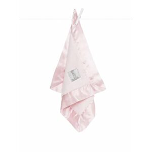 little giraffe baby blanket - luxe soft blanket with satin trim - baby stroller blanket - newborn baby essentials & baby gifts - 14x14" - pink