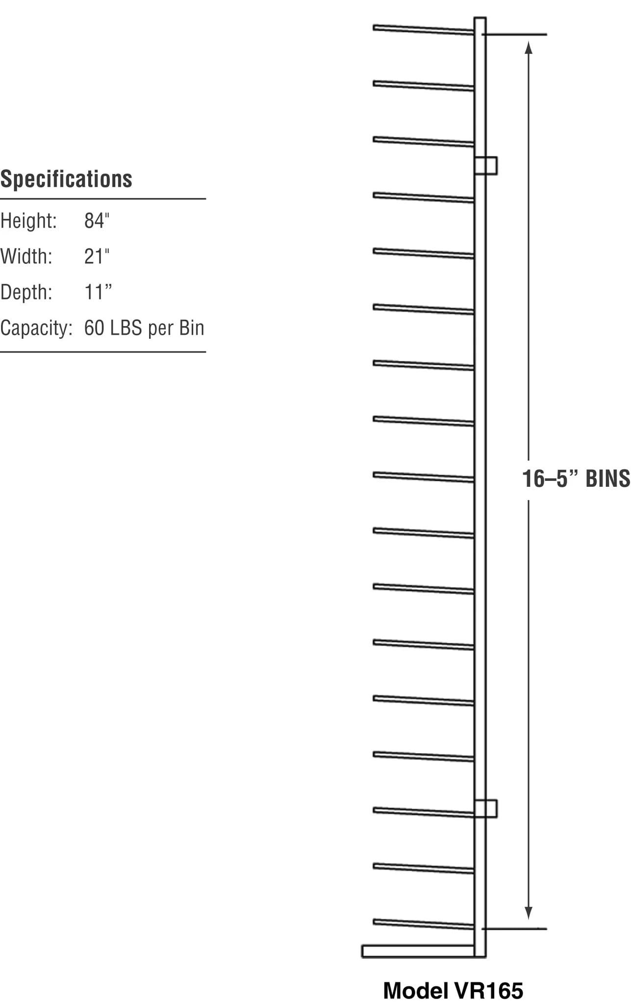 Brookside Design VR165 Vis-I-rack high capacity roll file blueprint storage rack