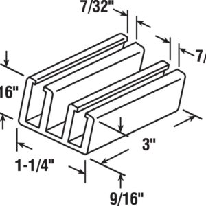 Prime-Line M 6089 Nylon Shower Door Bottom Guide (2 Pack)