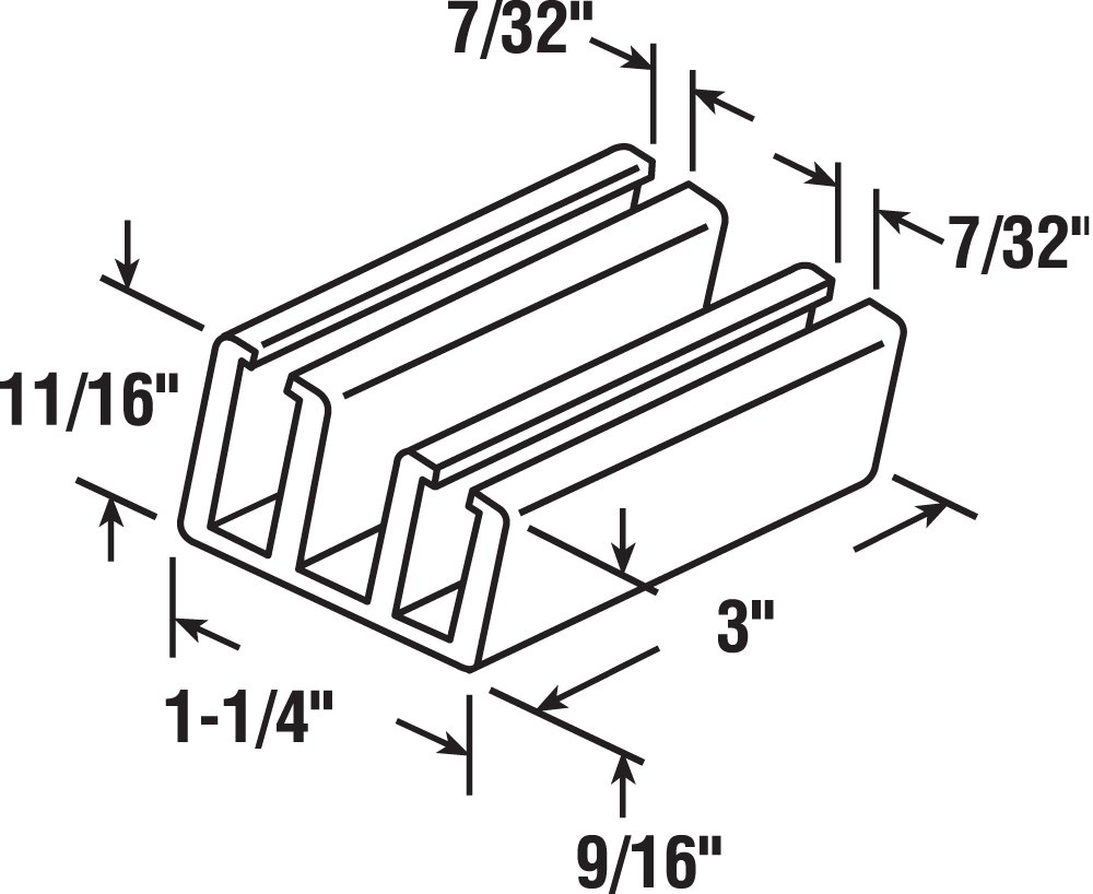 Prime-Line M 6089 Nylon Shower Door Bottom Guide (2 Pack)