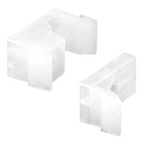 prime-line m 6218 sliding shower door bumper and jamb guide, 1-1/2 in. width, plastic (2 sets), white