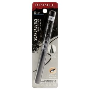 rimmel london scandaleyes micro eyeliner, waterproof, long-wearing, smudge-proof, 001, black, 0.04oz