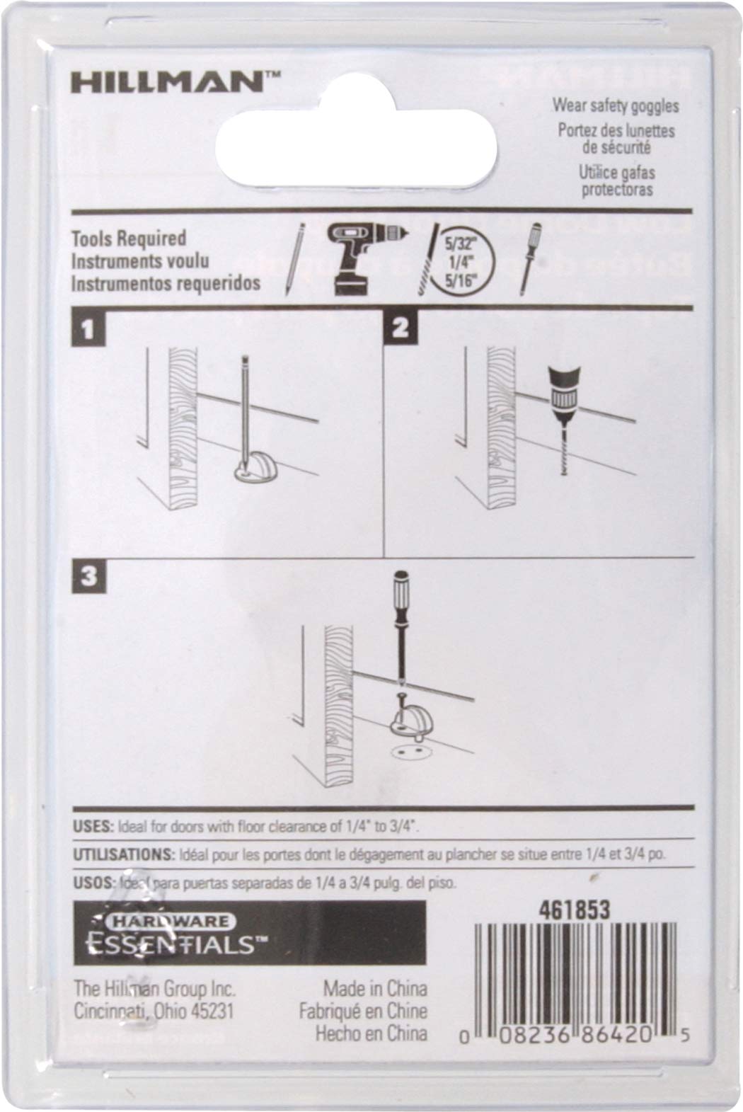 Hardware Essentials 851336 Low Dome Floor Door Stops Brass 1/4"-3/4" Clearance