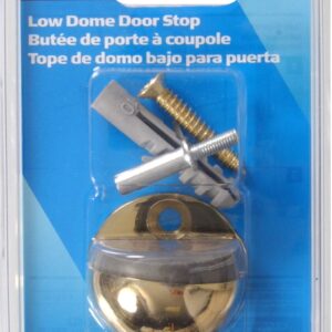 Hardware Essentials 851336 Low Dome Floor Door Stops Brass 1/4"-3/4" Clearance