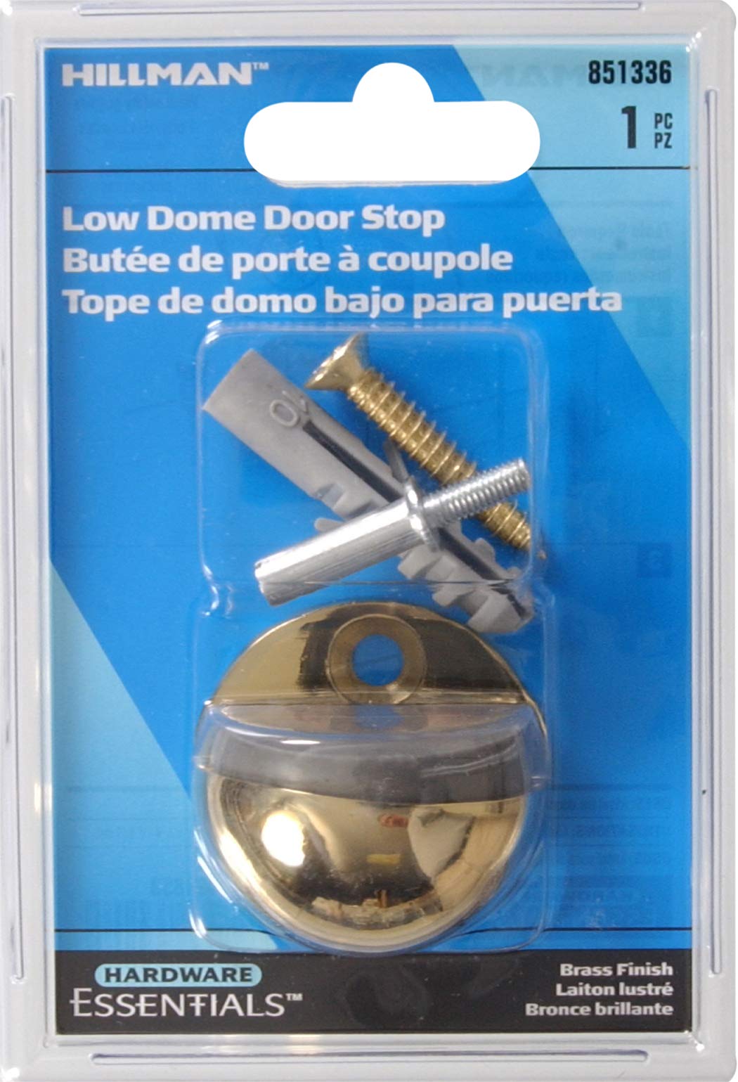 Hardware Essentials 851336 Low Dome Floor Door Stops Brass 1/4"-3/4" Clearance