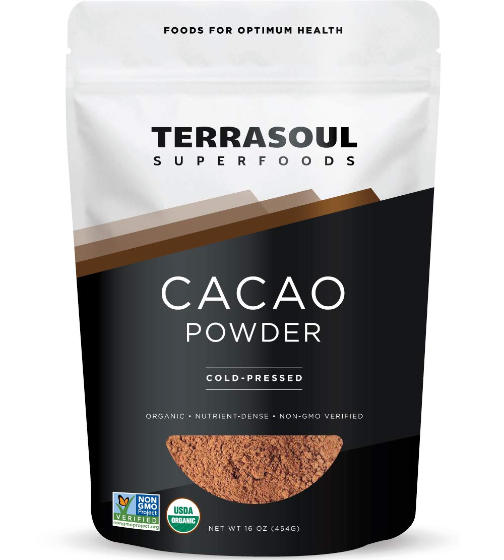 Terrasoul Superfoods Raw Organic Cacao Powder, 16 Oz, Rich Chocolate Goodness for Baking, Smoothies, and Blissful Hot Cocoa