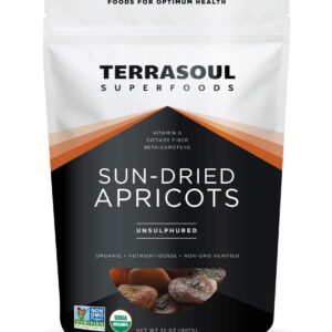 Terrasoul Superfoods Organic Apricots, 2 Lbs, Unsulphured, No-Added Sugar, Sweet and Tangy Delights for Snacking, Baking, and Vibrant Trail Mixes