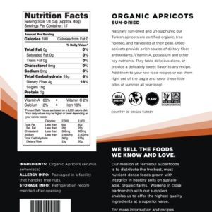 Terrasoul Superfoods Organic Apricots, 2 Lbs, Unsulphured, No-Added Sugar, Sweet and Tangy Delights for Snacking, Baking, and Vibrant Trail Mixes