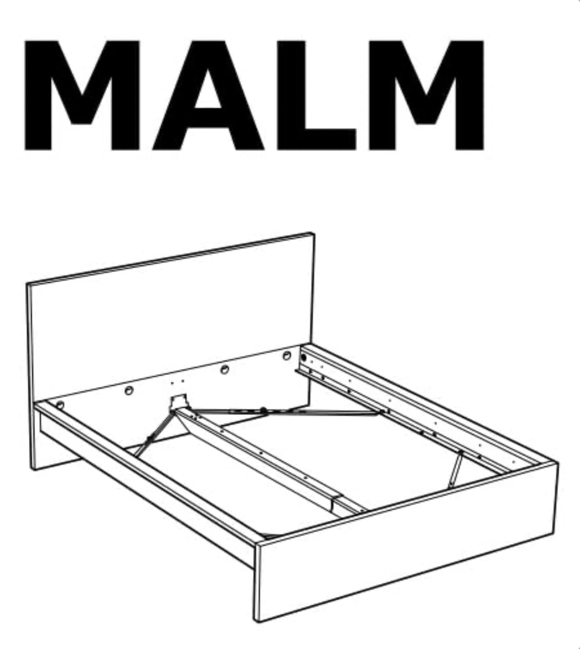 IKEA MALM Bed Frame Hardware (Compatible with Low & High Malm Bed Frame) Replacement Parts for Assembling Beds