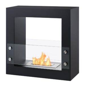 Freestanding Ventless Bio Ethanol Fireplace - Tectum Mini Black | Ignis