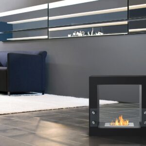 Freestanding Ventless Bio Ethanol Fireplace - Tectum Mini Black | Ignis