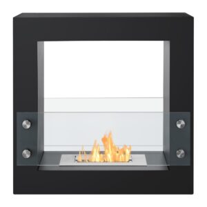 Freestanding Ventless Bio Ethanol Fireplace - Tectum Mini Black | Ignis