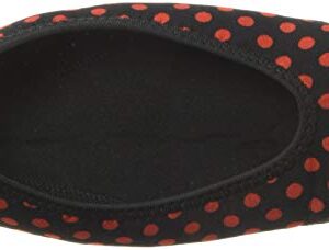 Nufoot Ballet Flats Women's Shoes Foldable & Flexible Flats Slipper Socks Travel Slippers & Exercise Shoes Dance Shoes Yoga Socks House Shoes Indoor Slippers Black with Red Polka Dots Small