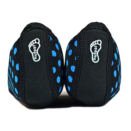 Nufoot Ballet Flats Women's Shoes Foldable & Flexible Flats Slipper Socks Travel Slippers & Exercise Shoes Dance Shoes Yoga Socks House Shoes Indoor Slippers Black with Blue Polka Dots Large