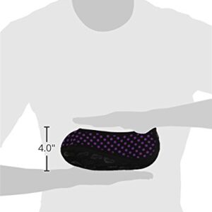 Nufoot Ballet Flats Women's Shoes Foldable & Flexible Flats Slipper Socks Travel Slippers & Exercise Shoes Dance Shoes Yoga Socks House Shoes Indoor Slippers Black with Purple Polka Dots Large