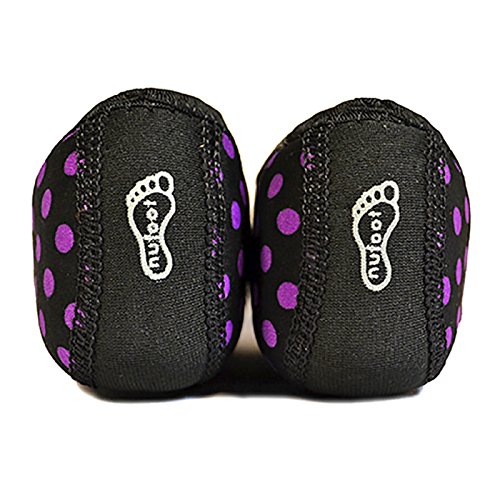 Nufoot Ballet Flats Women's Shoes Foldable & Flexible Flats Slipper Socks Travel Slippers & Exercise Shoes Dance Shoes Yoga Socks House Shoes Indoor Slippers Black with Purple Polka Dots Large