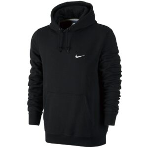 nike men's club swoosh pullover hoodie - x-large - black/white