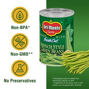 Del Monte BLUE LAKE French Style Green Beans, Canned Vegetables, 12 Pack, 14.5 oz Can