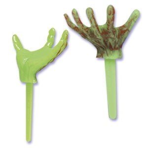 24 ct - halloween monster hand cupcake picks