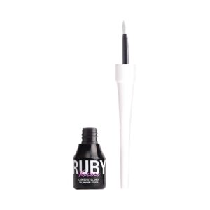 ruby kisses classic liquid eyeliner, smudgeproof long lasting eye makeup with felt-tip applicator (1 pack, white)