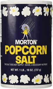 1lb 10oz morton popcorn salt for green salad, corn on the cob, french fries, nuts