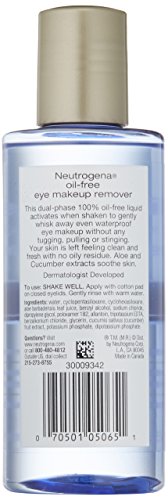 Neutrogena Gentle Oil-Free Eye Makeup Remover & Cleanser for Sensitive Eyes, Non-Greasy Makeup Remover, Removes Waterproof Mascara, Dermatologist & Ophthalmologist Tested, 5.5 fl. oz ( Pack of 3)