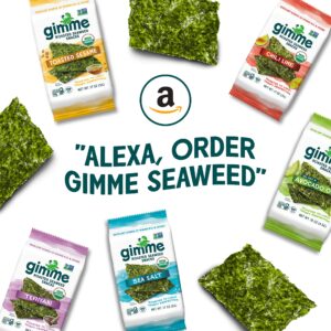 gimMe Organic Roasted Seaweed Sheets - Teriyaki - 12 Count Sharing Packs - Keto, Vegan, Gluten Free -Great Source of Iodine and Omega 3’s - Healthy On-The-Go Snack for Kids & Adults