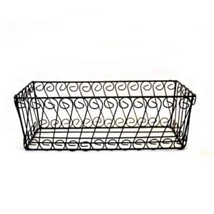 The Lucky Clover Trading Stella Rectangular Serving Basket, Black