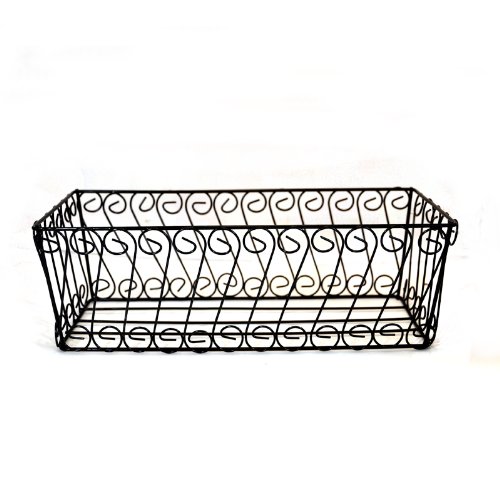 The Lucky Clover Trading Stella Rectangular Serving Basket, Black