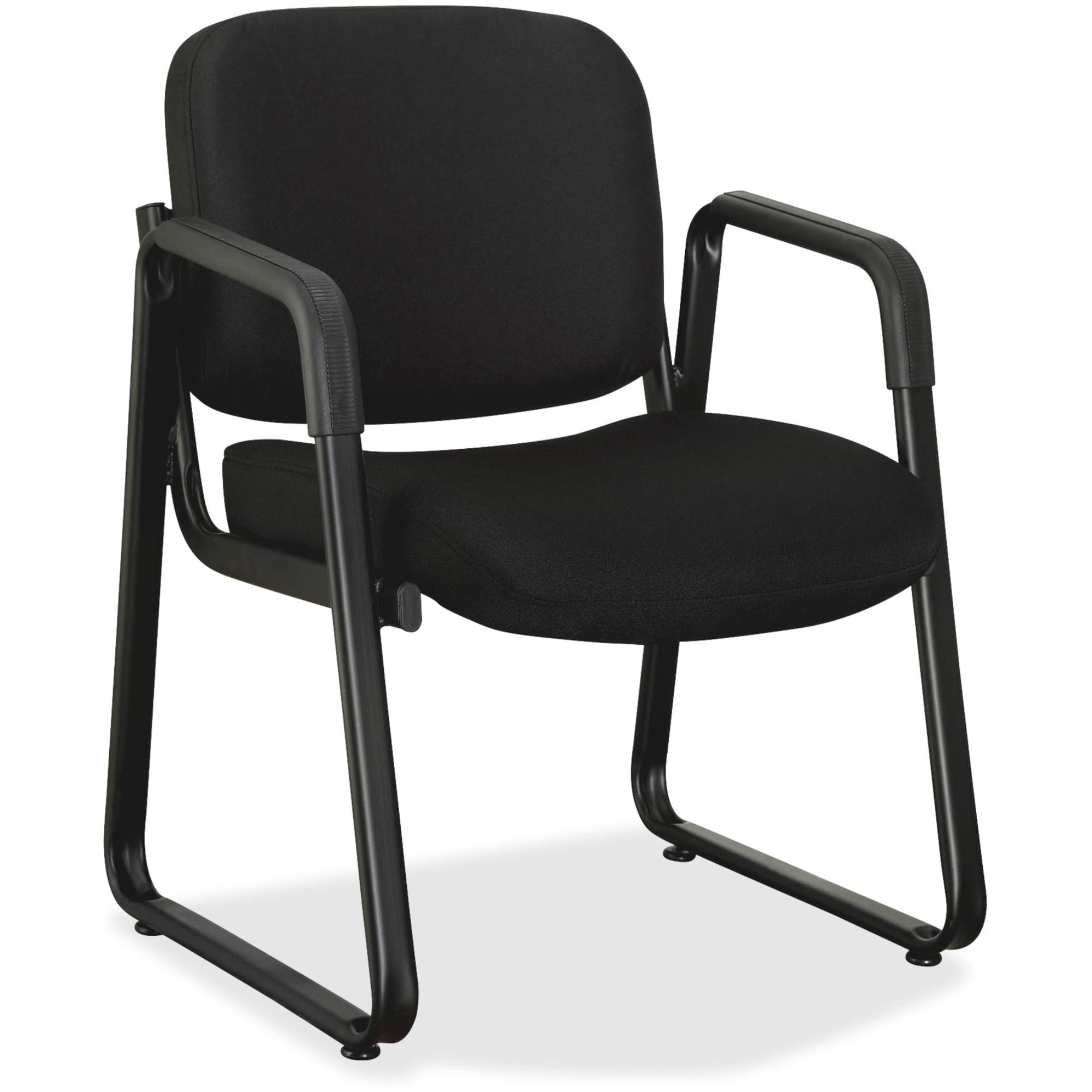 Lorell Fabric Guest Chair, 5" Height X 29.5" Width X 51.2" Length, Black