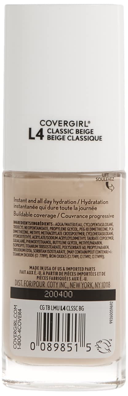 COVERGIRL Trublend Liquid Makeup Classic Beige L4 1 Fl Oz, 1.000-Fluid Ounce