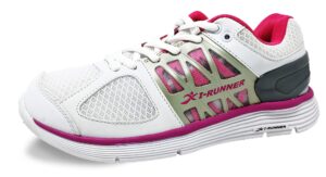 i-runner woman miya white/pink leather/mesh 10 wide (d) us